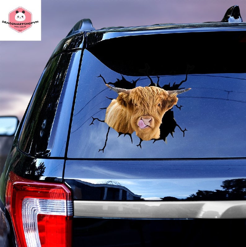Highland Cow Vinyl Decal for Car, Cow Bumper Sticker, Heifer Vinyl ...