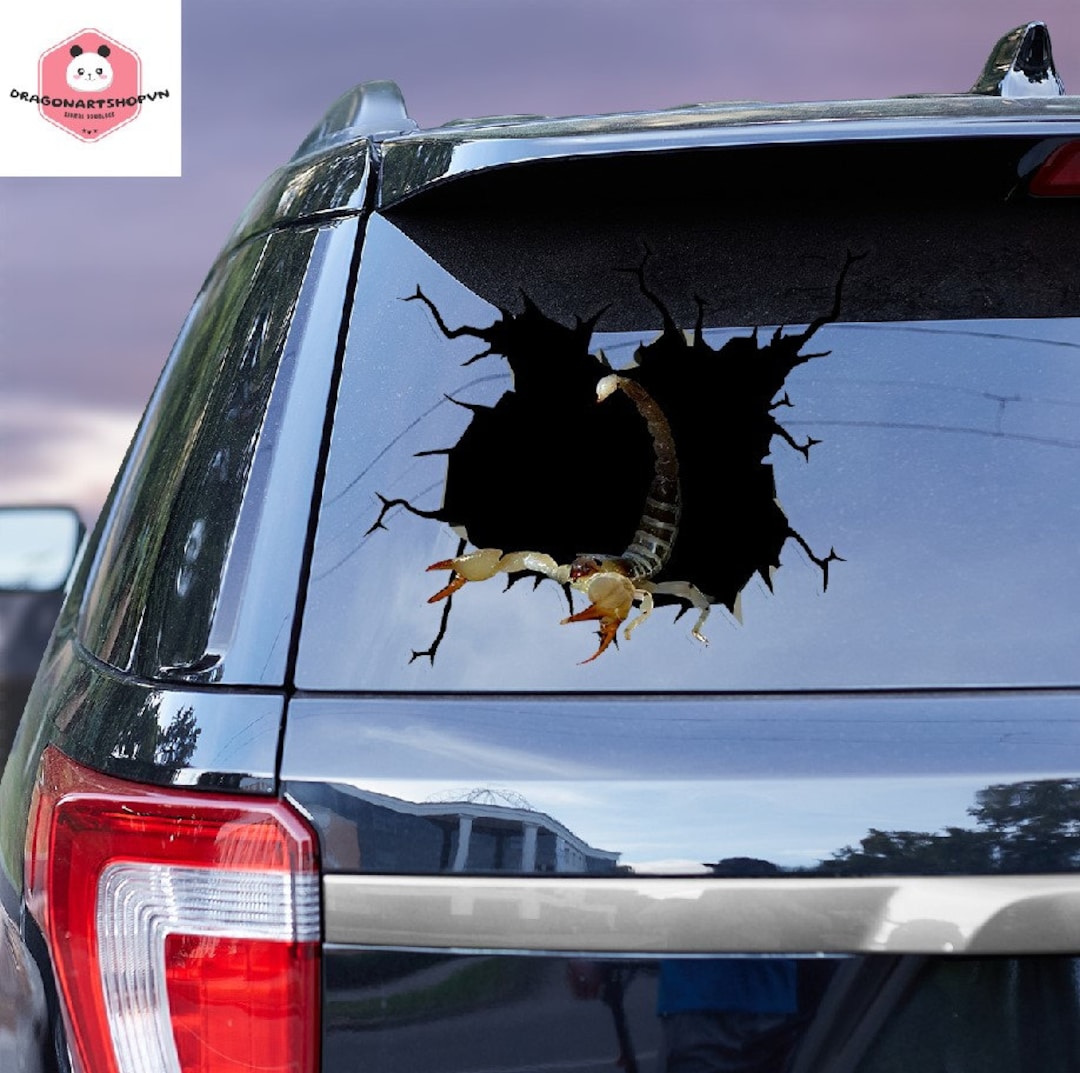 Scorpion Vinyl Decal for Car, Scorpion Bumper Sticker, Scorpion Peeking ...