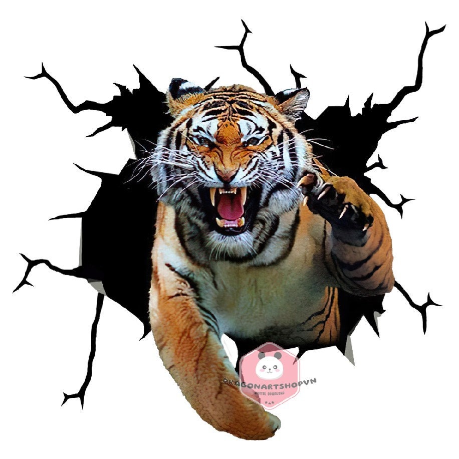 Tiger Vinyl Decal for Car, Tiger Bumper Sticker, Tiger Peeking Vinyl ...