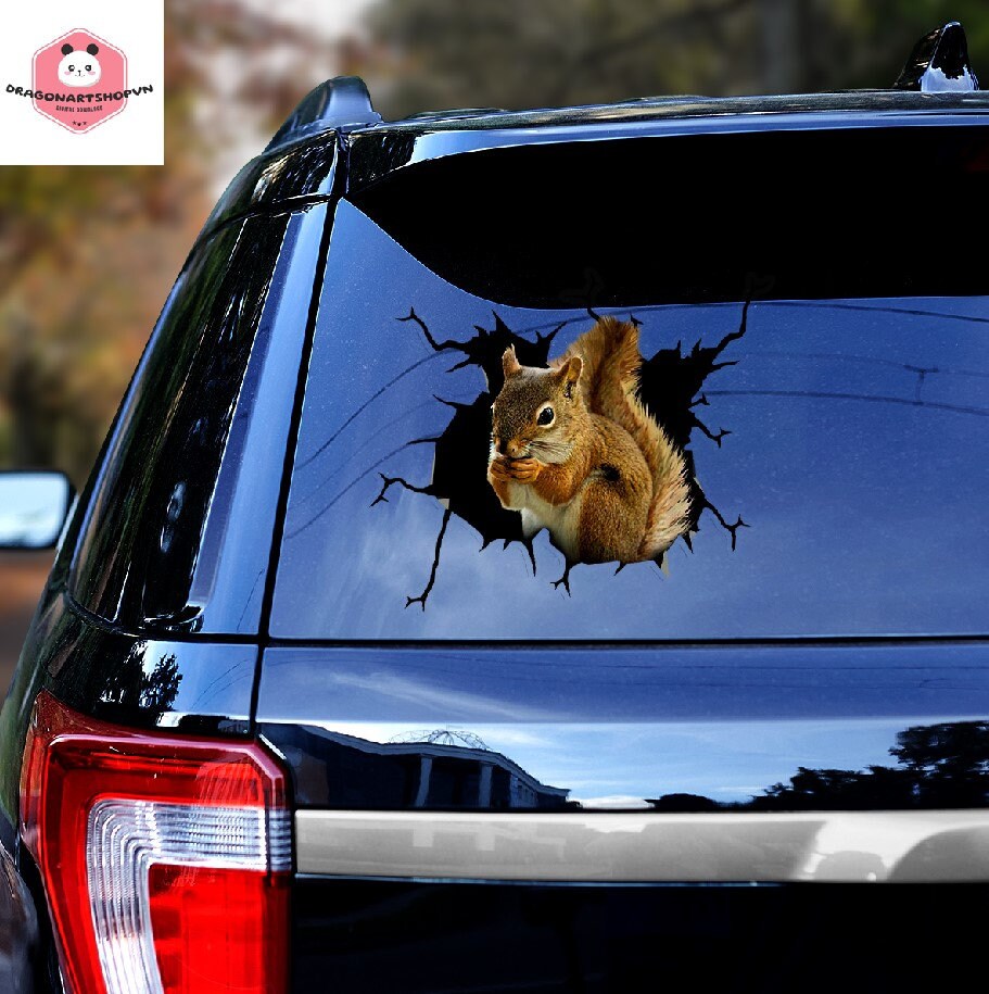 Squirrel Vinyl Decal for Car, Squirrel Bumper Sticker, Animals Vinyl ...