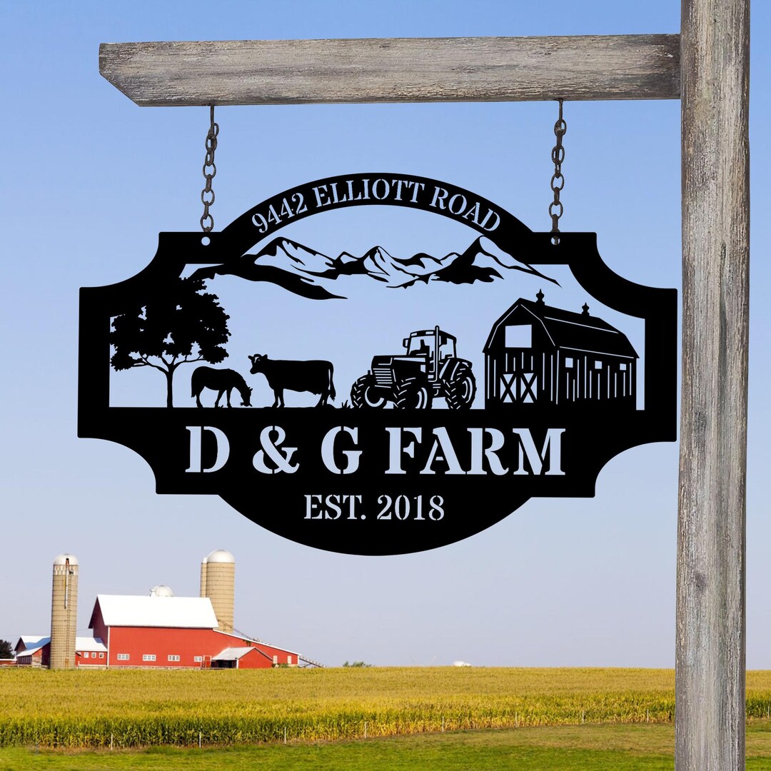 Custom Your Metal Farm Sign, Your Own Farm Sign, Custom Farmhouse Metal ...
