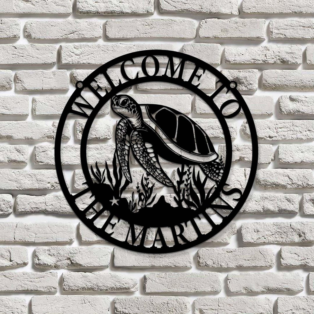 Custom Turtle Name Sign, Sea Turtle Sign, Turtle Beach Sign, Beach ...