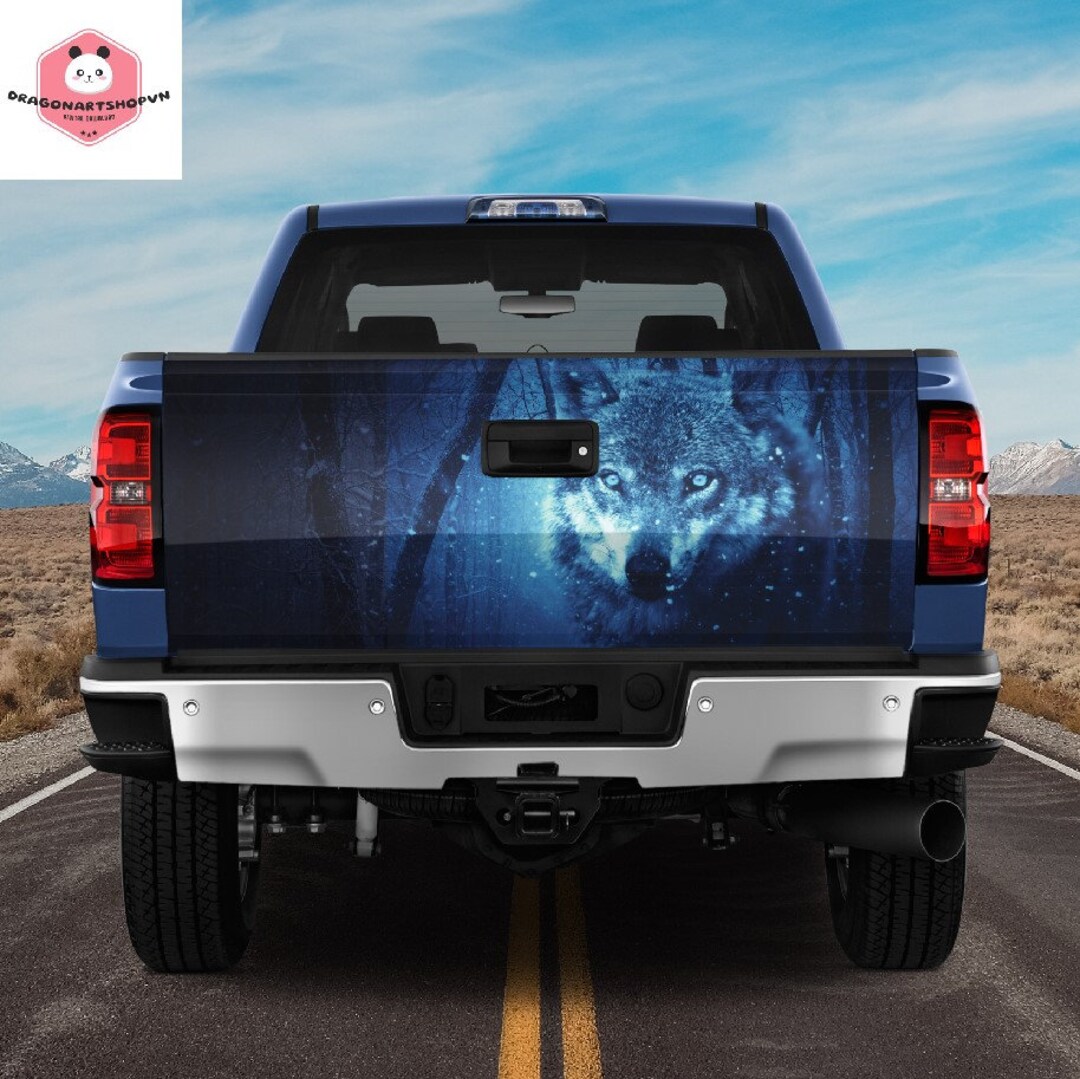 Wild Wolf Tailgate Wrap, Wolf Decal for Car, Grey Wolf Graphic Vinyl ...