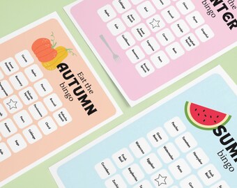 Seasonal Bingo Cards Family Fun Activities Bucket List Spring, Summer ...