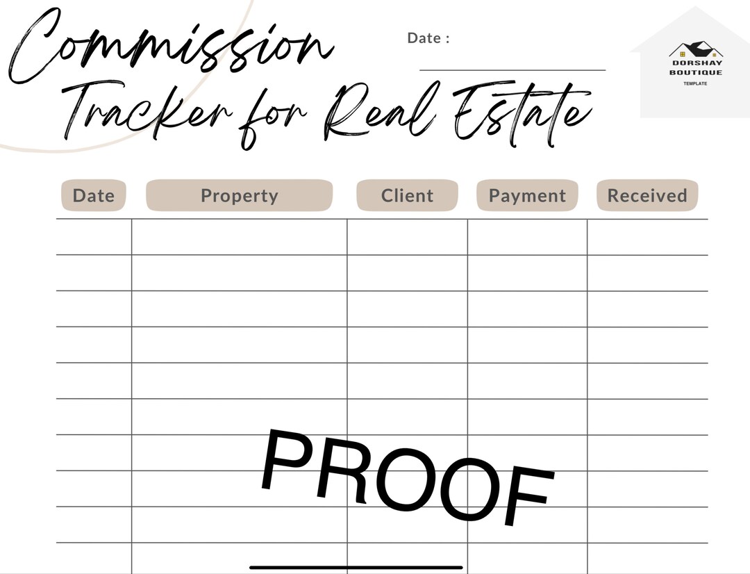 Realtor Commission Tracker - Etsy