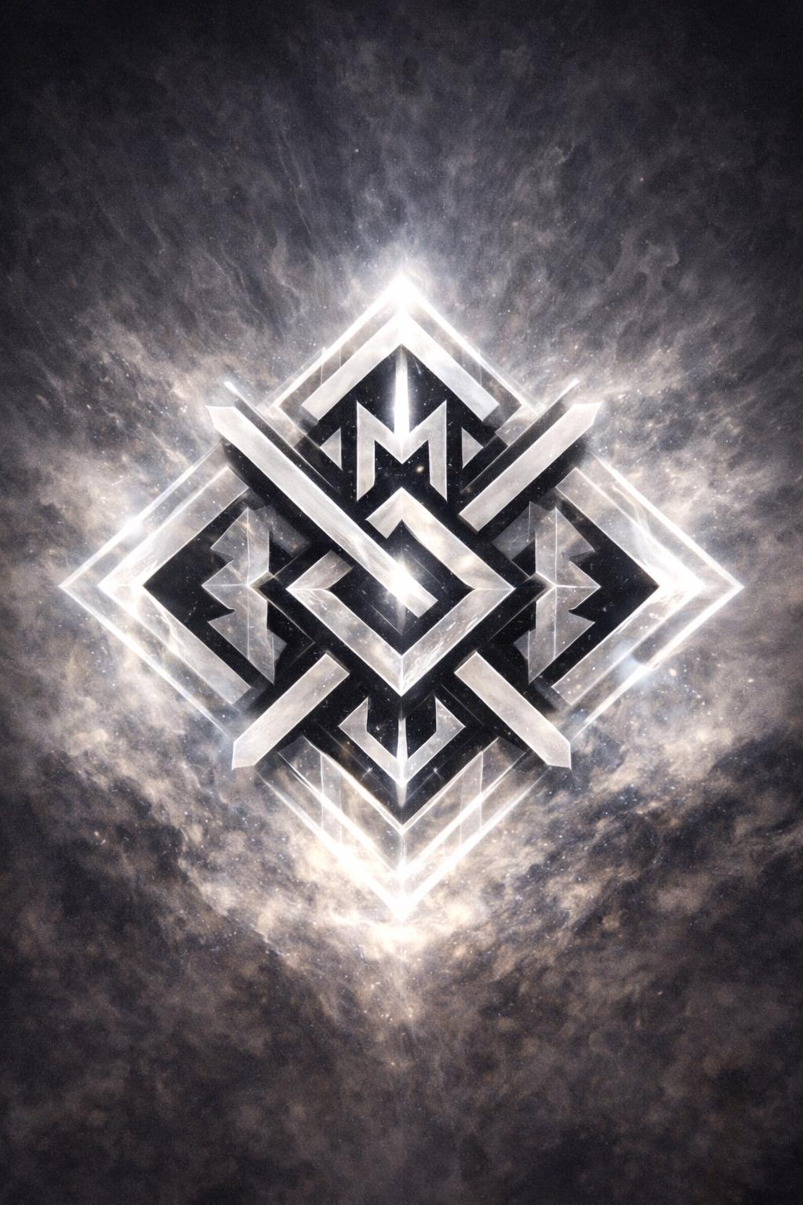 Digital Abstract Rune Bindrune Wall Art – Symbol of Strength ...