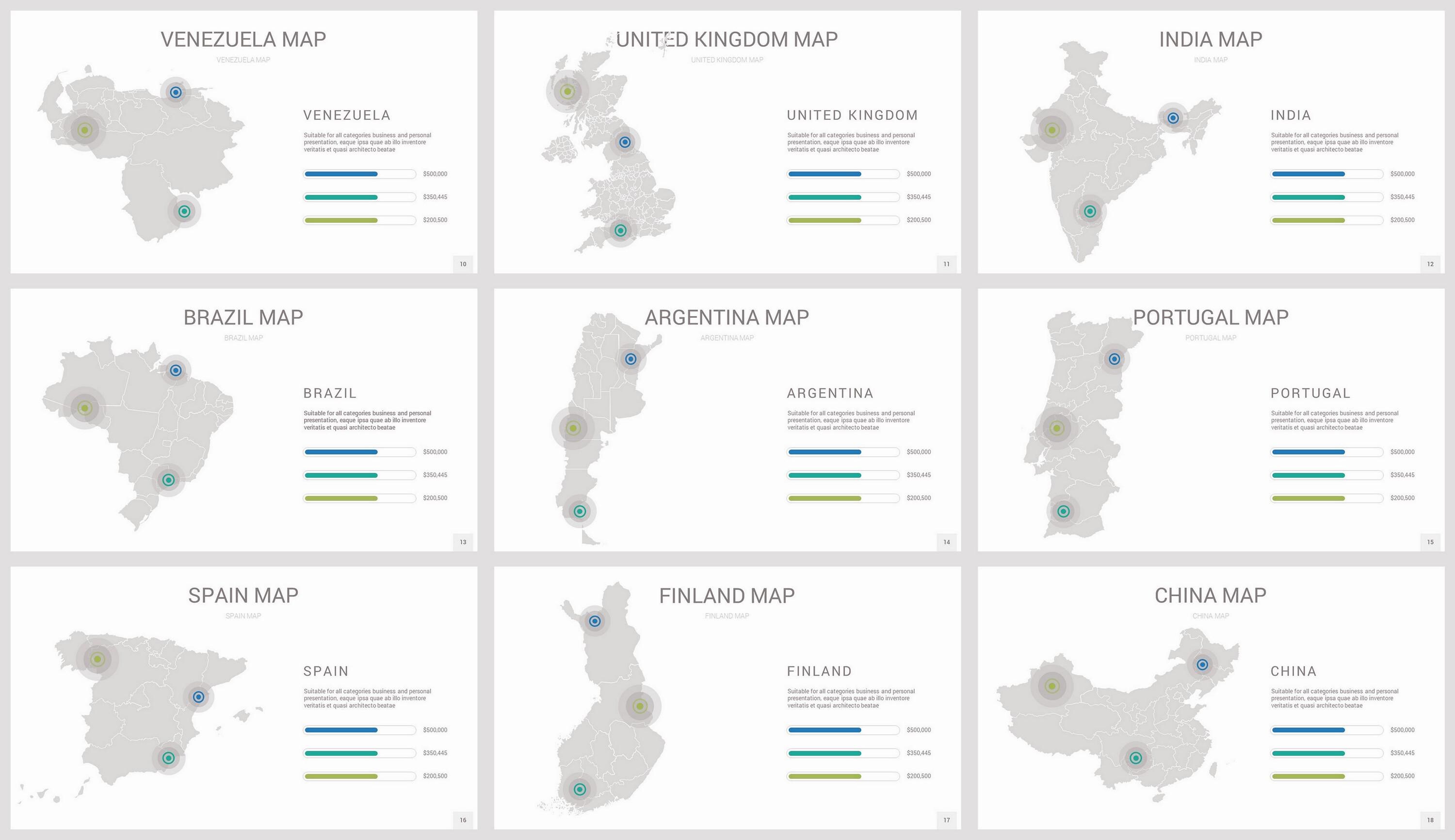 Customized Editable Map Powerpoint Template, World Map Powerpoint Fully ...