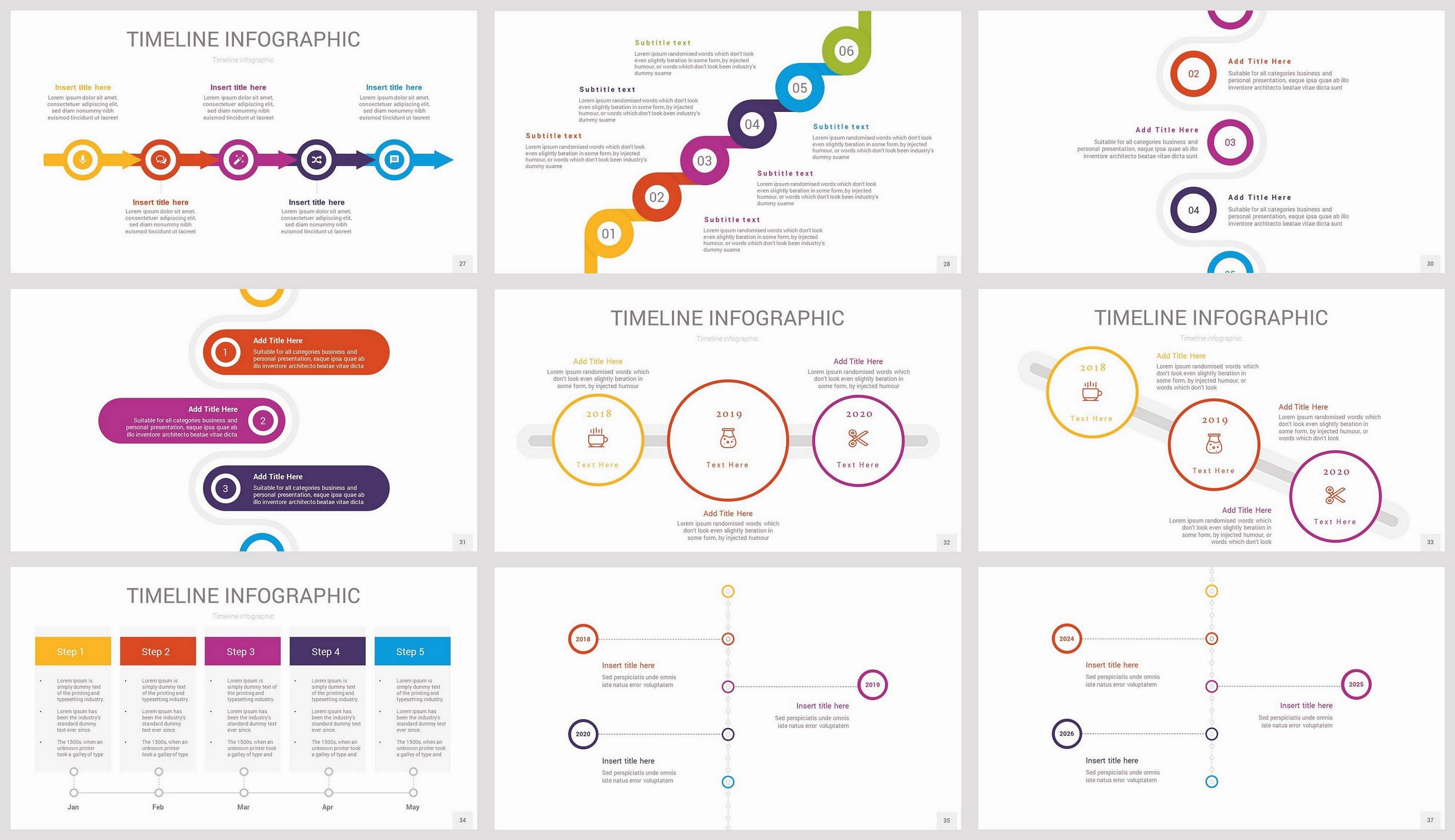 Customized Timeline Powerpoint Slides, Powerpoint Template Minimalist ...