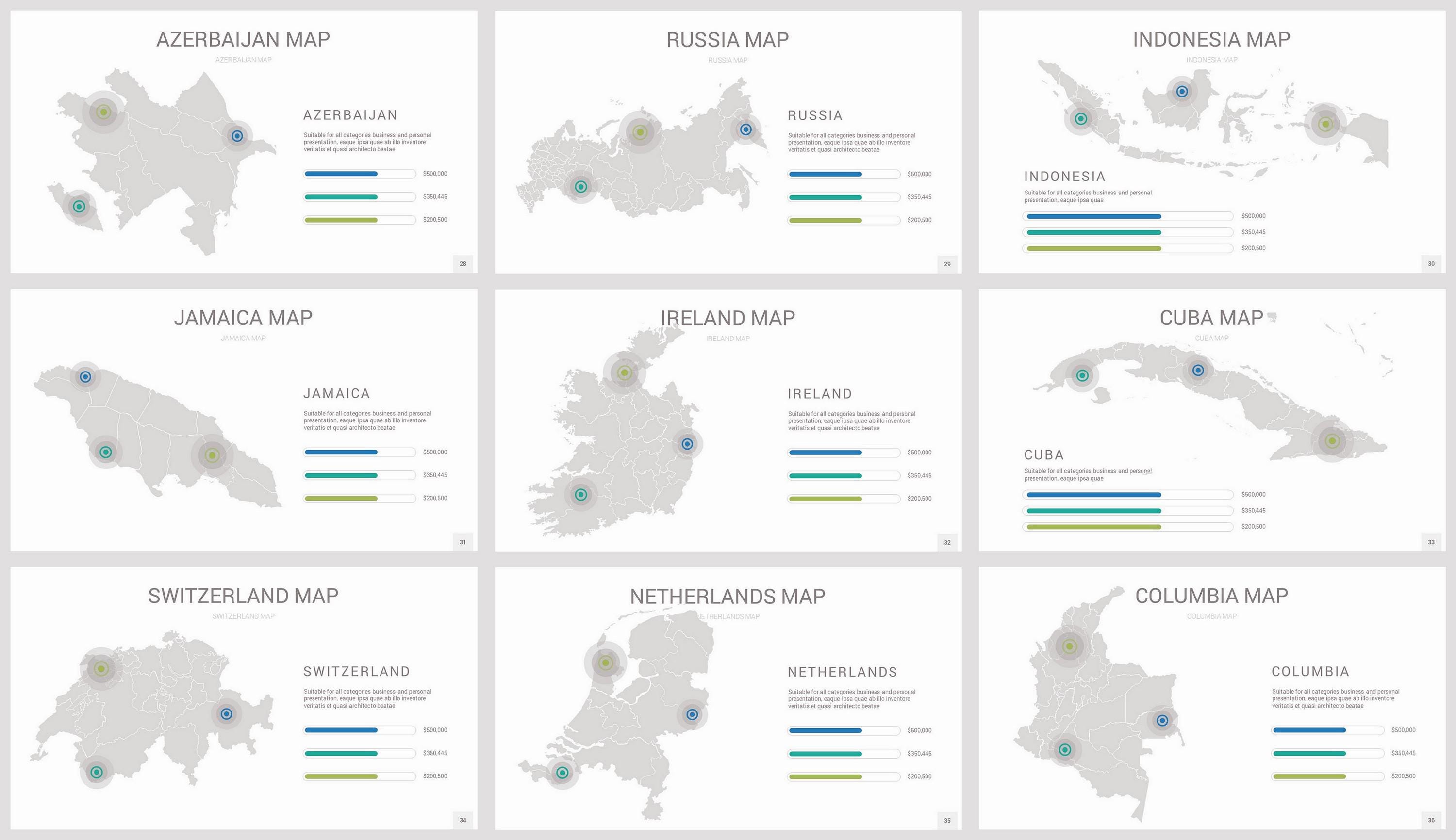 Customized Editable Map Powerpoint Template, World Map Powerpoint Fully ...