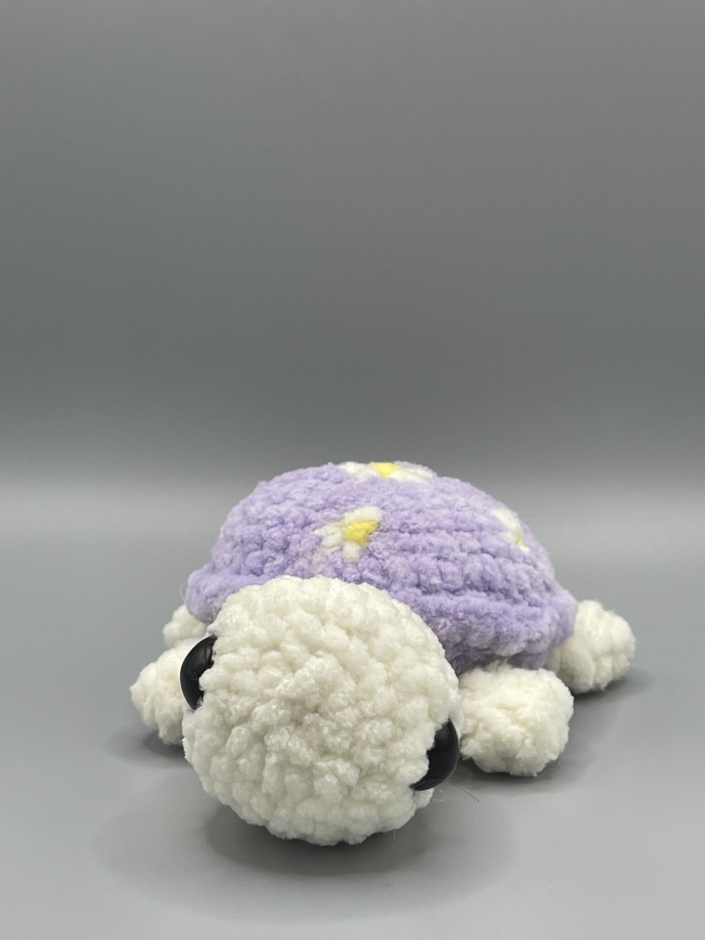 Small Daisy Crochet Turtle Plushie Handmade Floral Toy, Cute Springtime ...