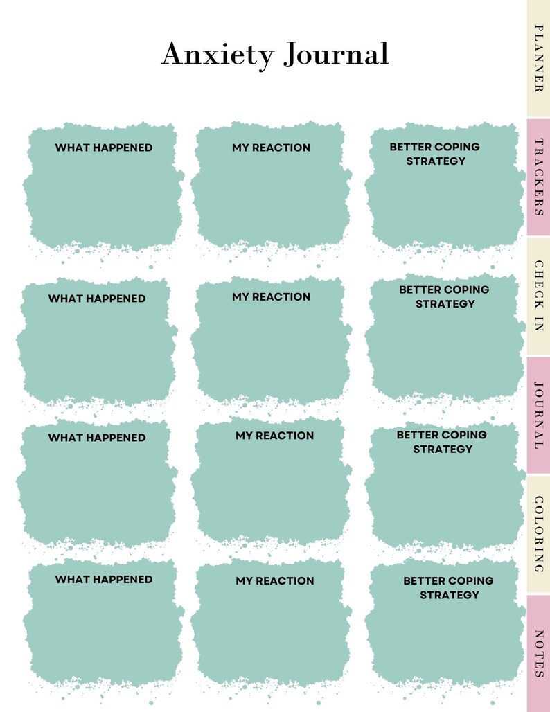 Mental Health Journal | Anxiety Journal | Printable Journal | Mood ...