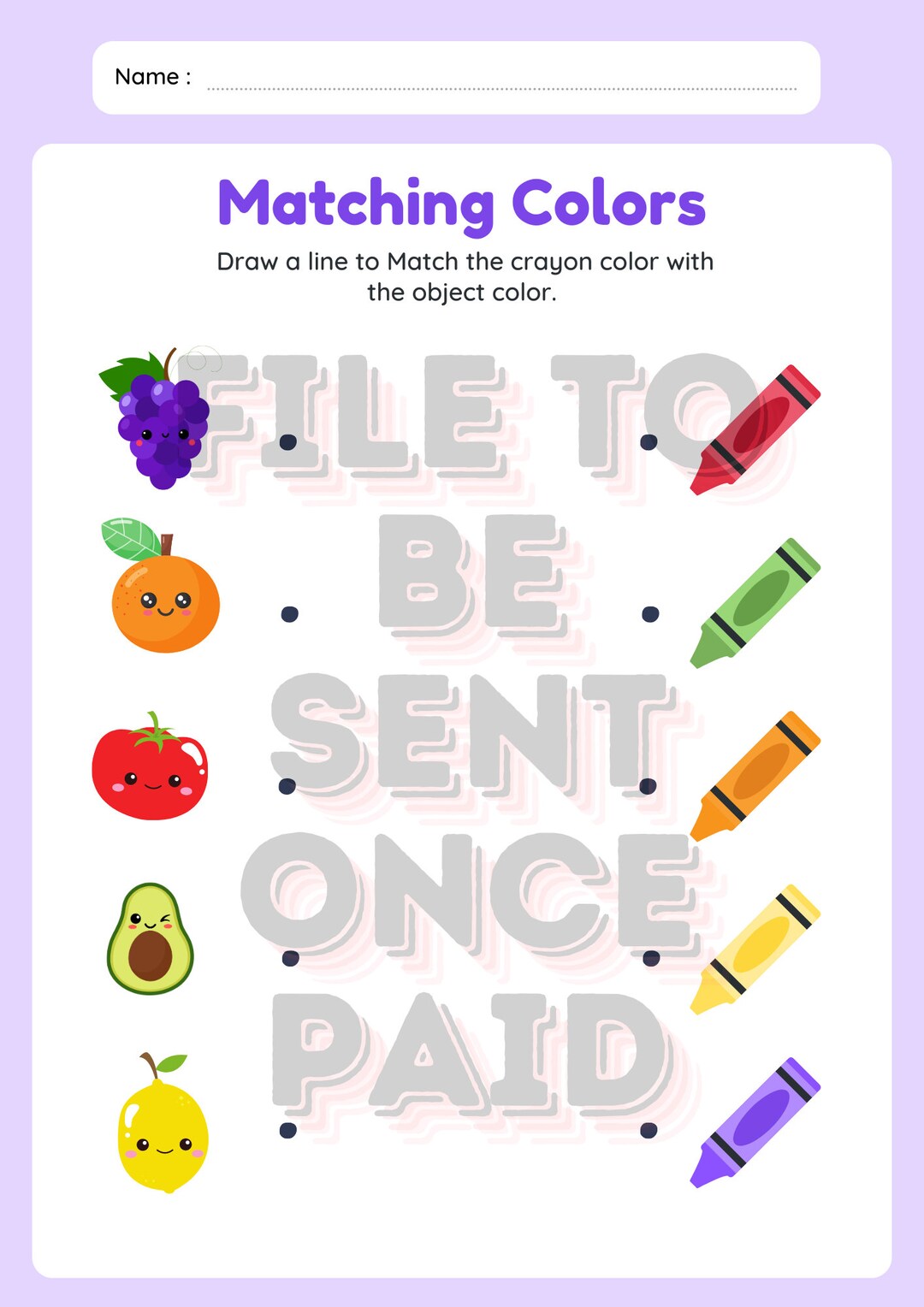 Printable Match the Colors Worksheet for Preschool - Etsy