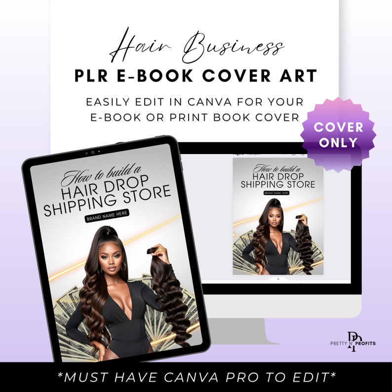 PLR Editable E Book Front Cover Art Hair Business, Hair Drop Shipping ...