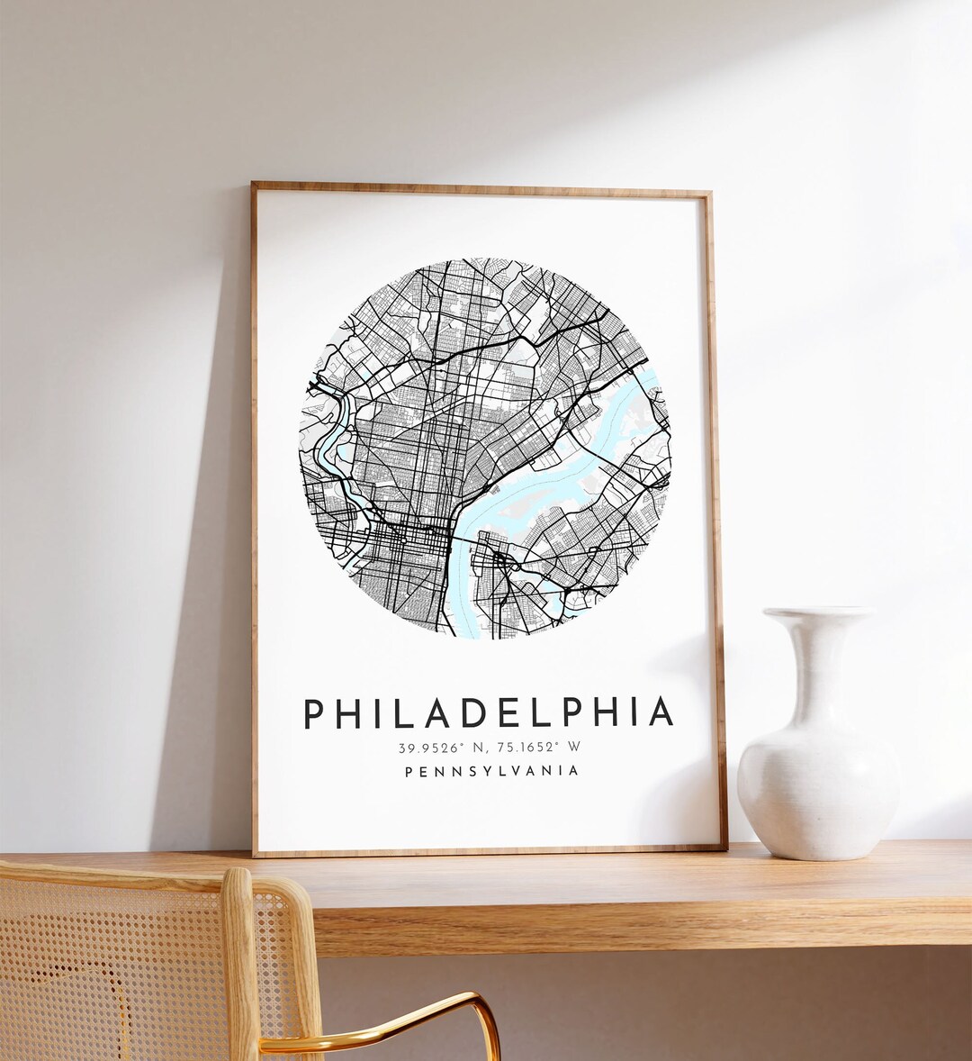 Philadelphia Map Print, Airbnb Poster, Location Map Poster, Wall Art for Airbnb, City Map Print ...