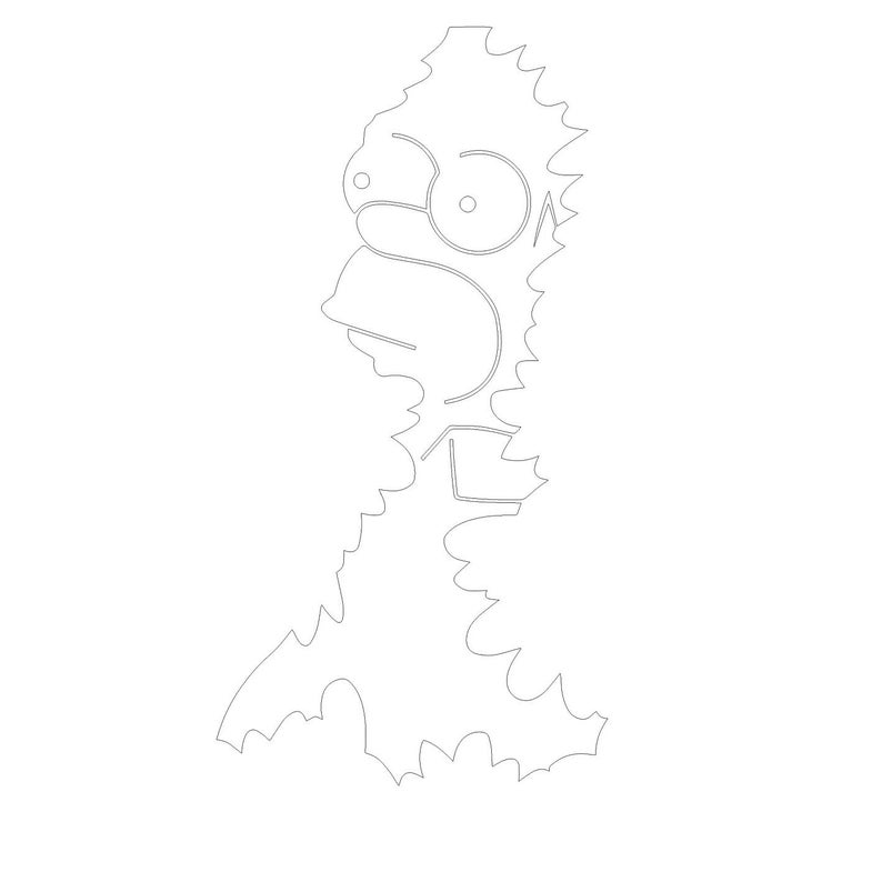 Homer Simpson Backing Into Bush DXF Design for CNC Cutting. - Etsy