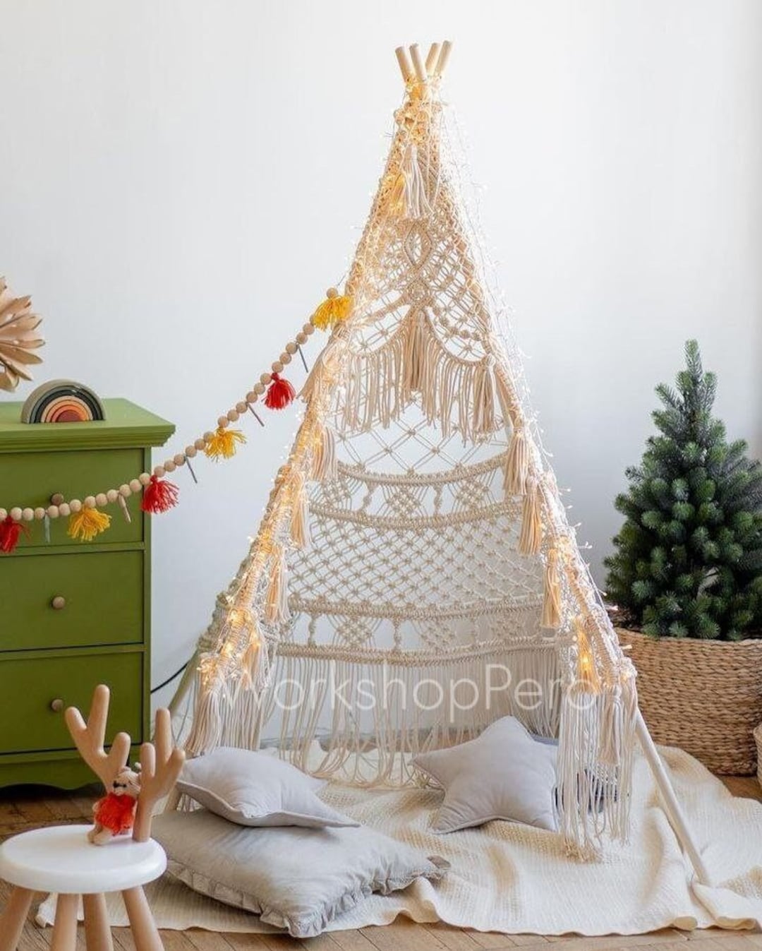 Macrame Tent, Macrame Teepee Tent, Tipi, Macrame Wigwam, Boho Wedding ...