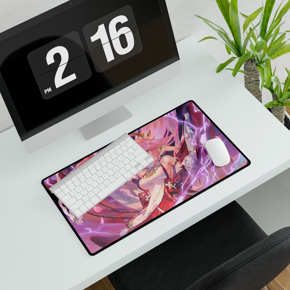 Genshin Impact Mousepad, Anime, Large, Desk Mat, Yae Miko, Fox, Genshin ...