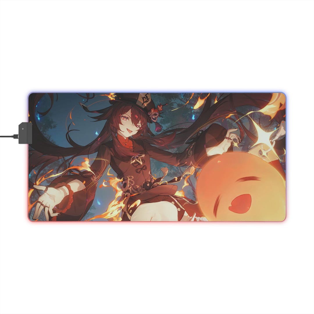 Genshin Impact LED Mousepad, Anime, Large, Desk Mat, Hu Tao, Genshin ...