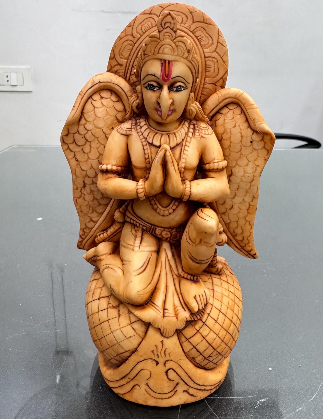 Big Garuda Dev Idol Kneeling Pose Folded Hands Statue-hand Painted ...