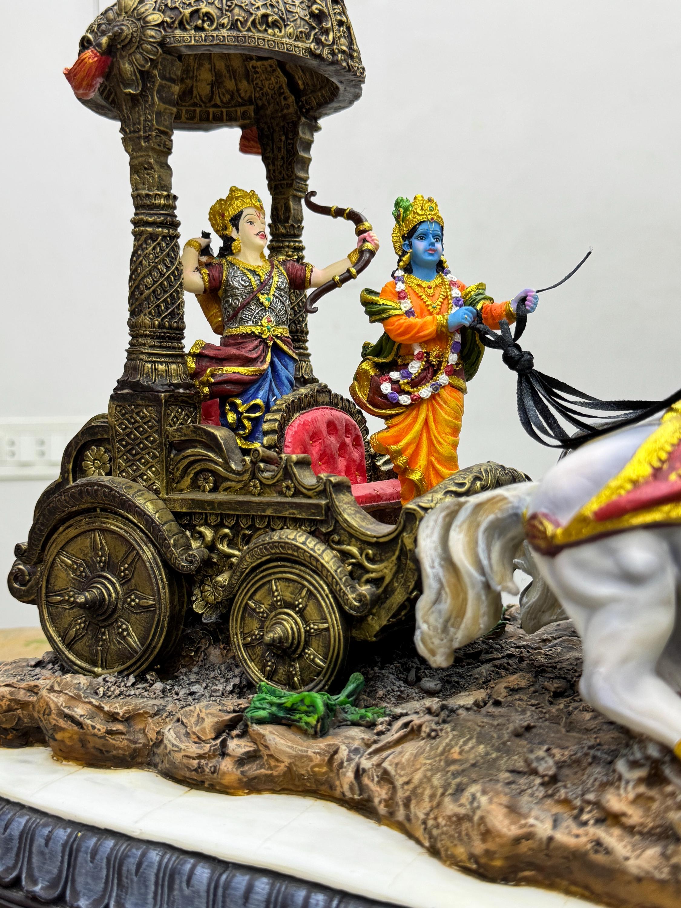 Krishna Arjun on Geeta Rath-mahabharat Scene Depiction Idol-length-17 ...