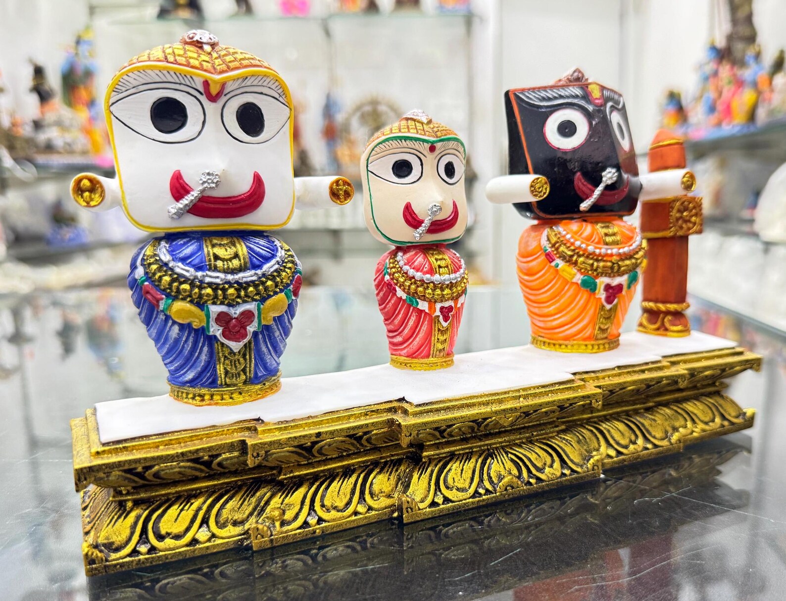 Bhagwaan Jagannath Idol on Base-handpainted-lord Jaggannath-length-10 ...