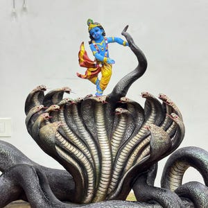 Extra Large Baby Krishna Idol on Snake (kaalia Krishna) -handpainted ...
