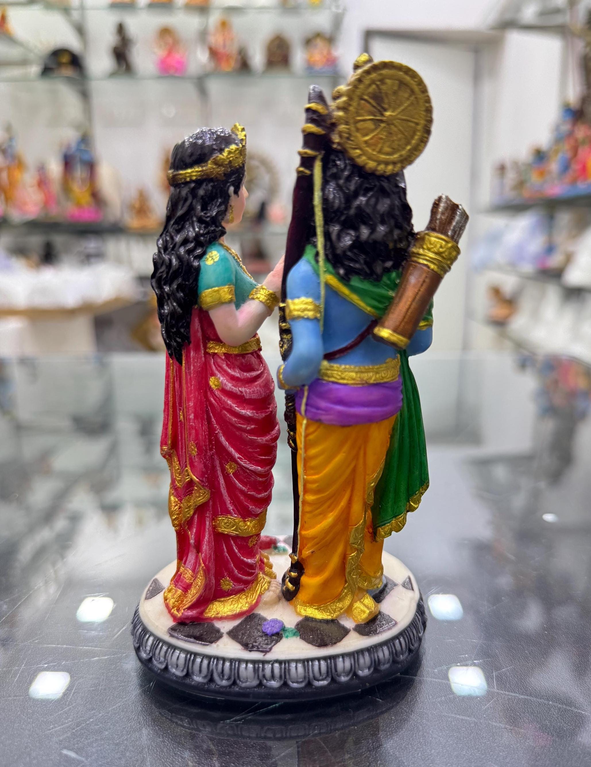Standing Ram Sita Garlanding Pose Idol on Base-height-6 Inches ...