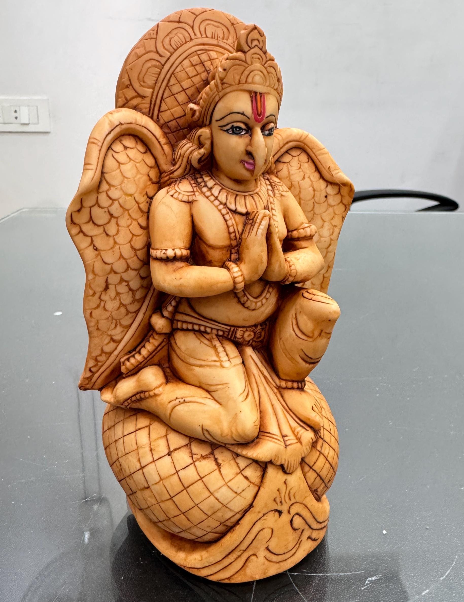Big Garuda Dev Idol Kneeling Pose Folded Hands Statue-hand Painted ...