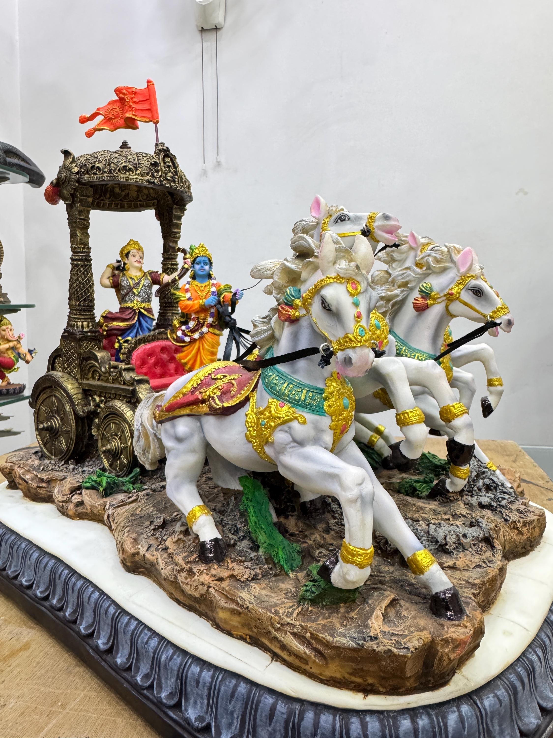 Krishna Arjun on Geeta Rath-mahabharat Scene Depiction Idol-length-17 ...