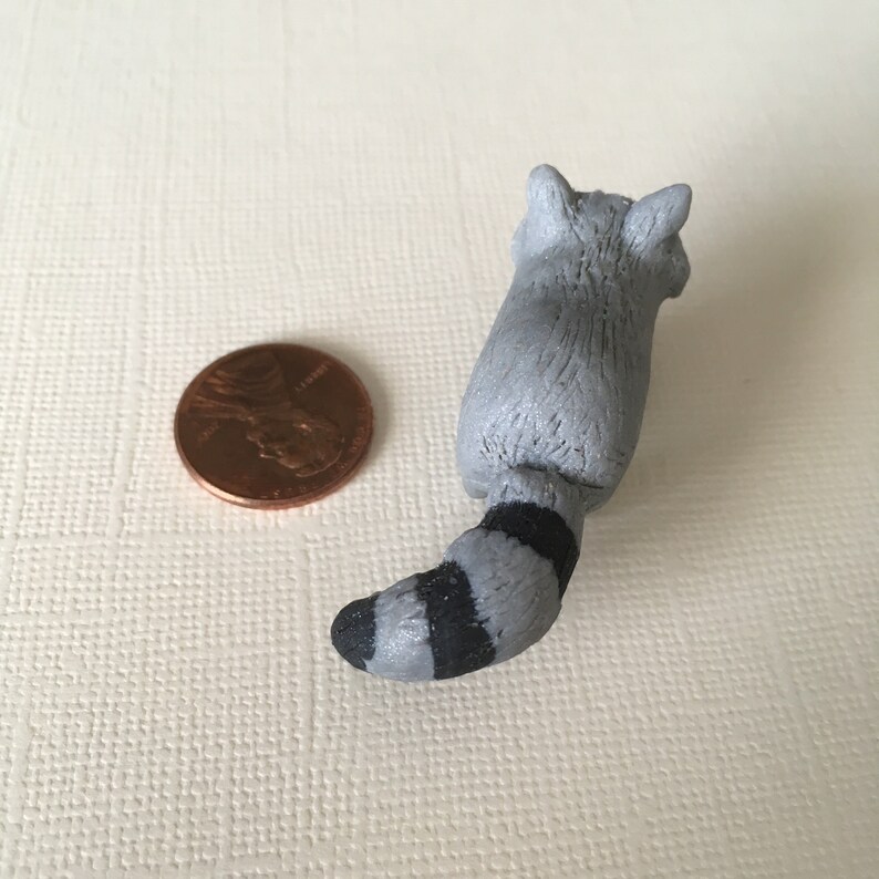Cute Little Raccoon Figurine, Miniature Raccoon Sculpture, Handmade ...