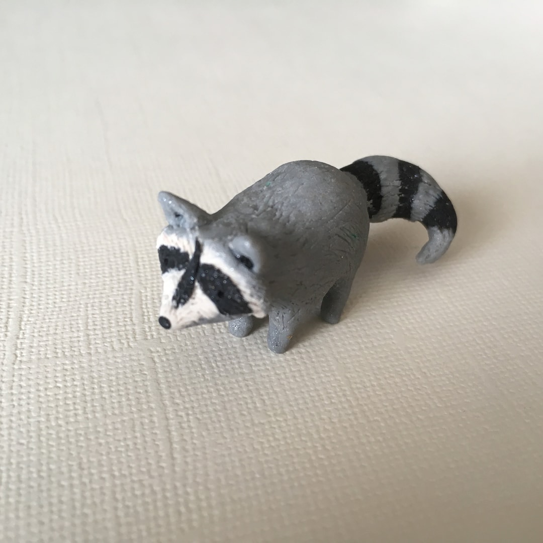 Cute Little Raccoon Figurine, Miniature Raccoon Sculpture, Handmade ...