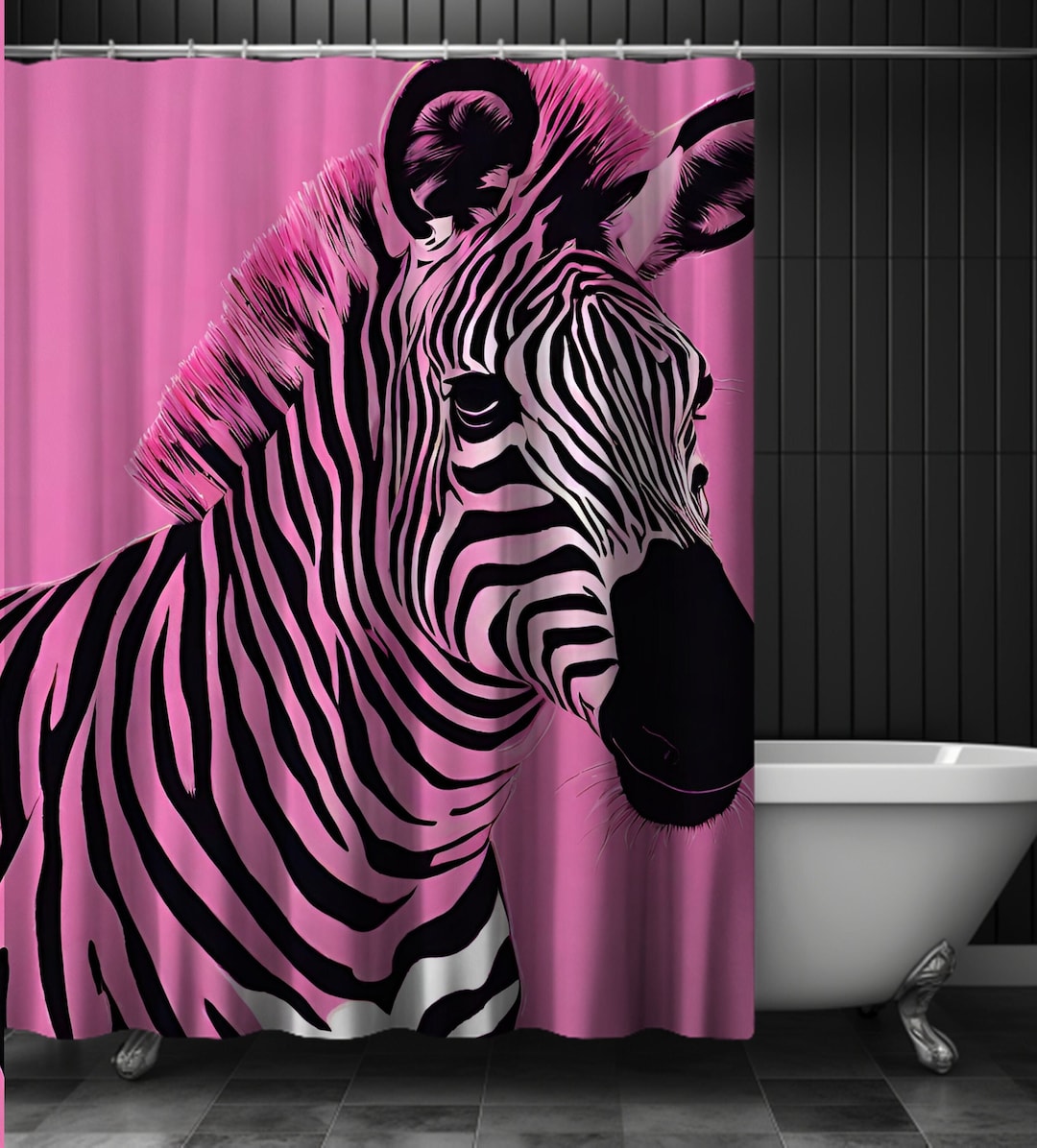 Shower Curtain Pink, Pink Shower Curtains, Zebra Shower Curtain, Zebra ...
