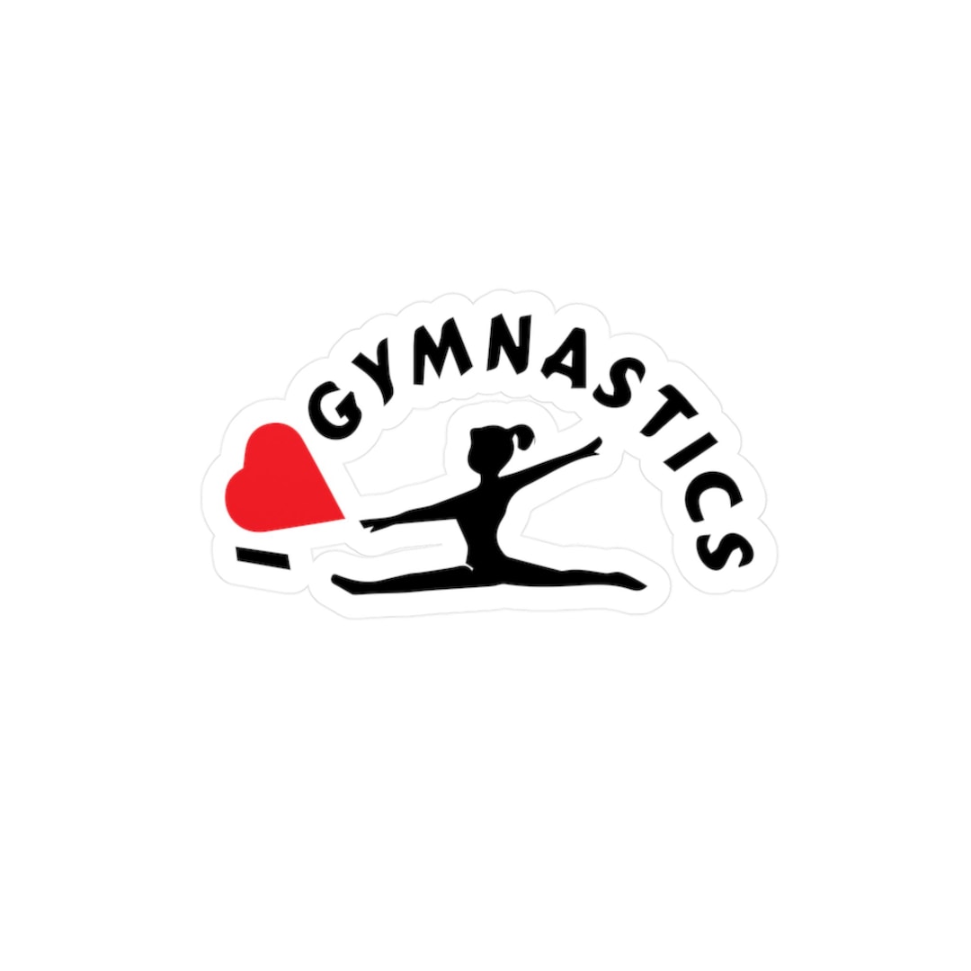 Gymnastics Decals, I Love Gymnastic Stickers, Vinyl Decal for Gymnast ...