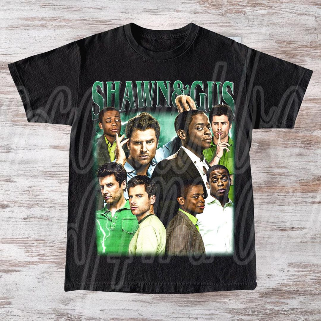 Shawn and Gus Psych TV Show T Shirt, Retro Graphic Tee, Vintage Comedy ...