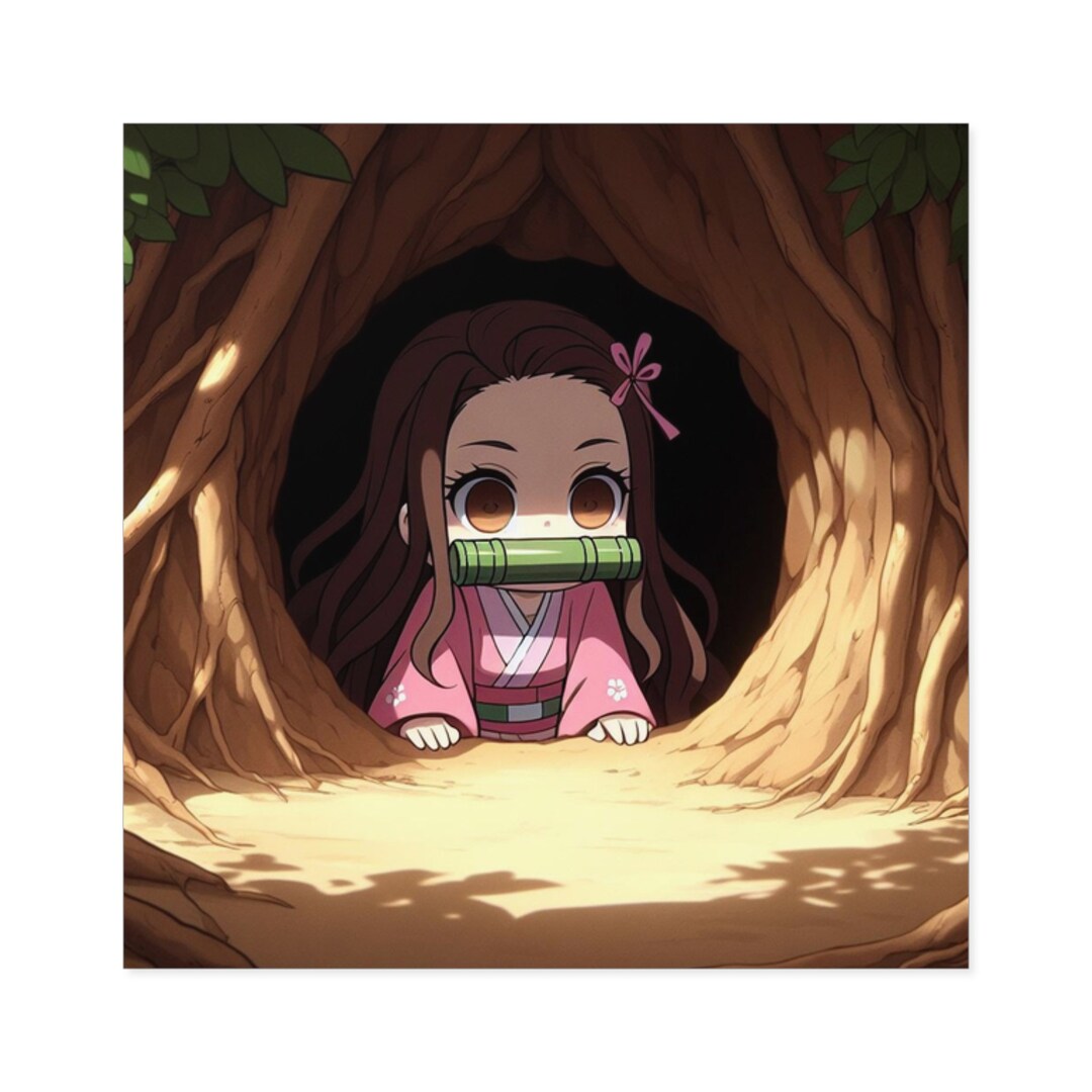 Demon Slayer Nezuko's Sun Hidey Hole Square Stickers - Etsy UK