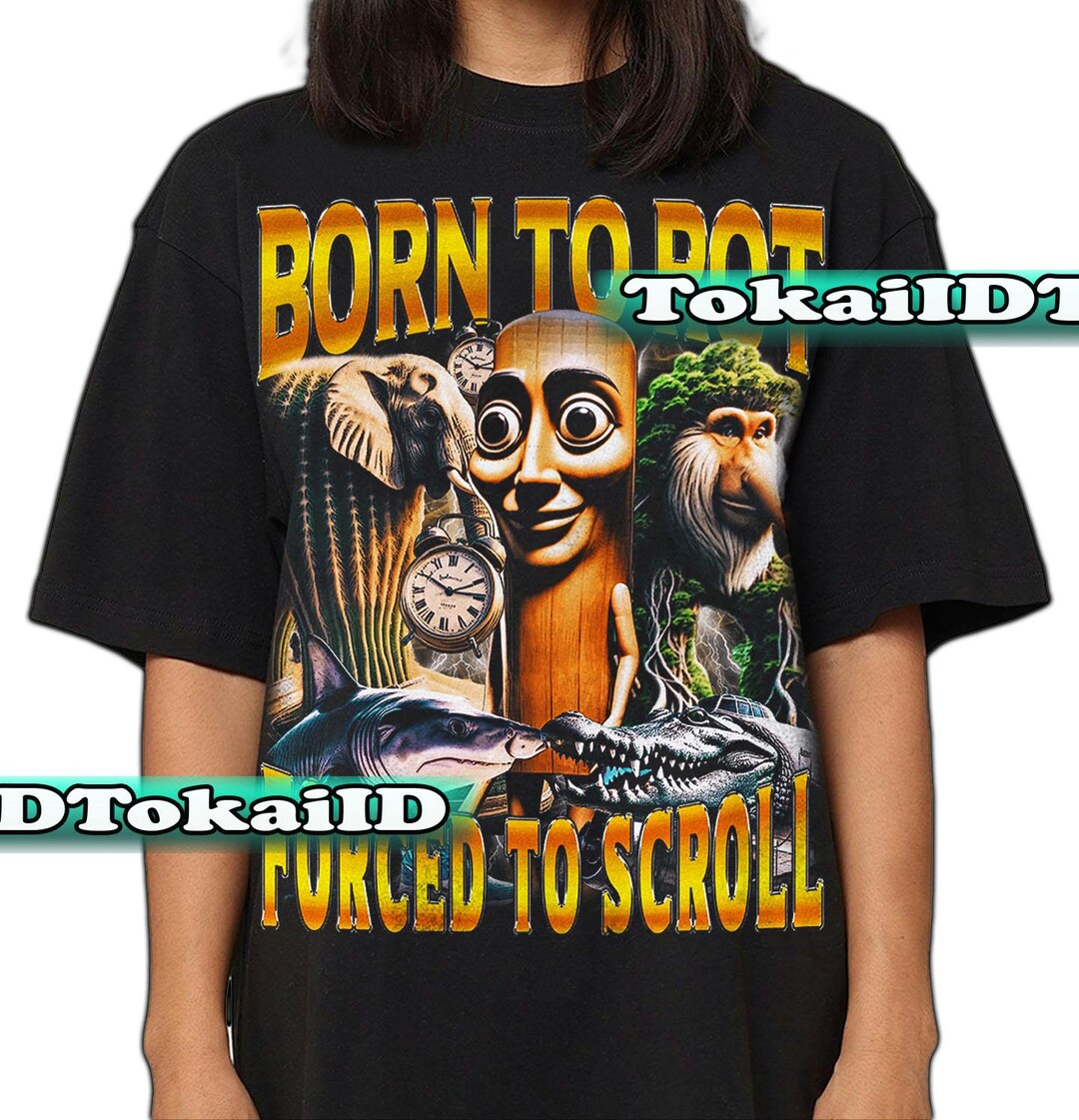 Born to Rot Forced to Scroll Brainrot Shirt - Etsy
