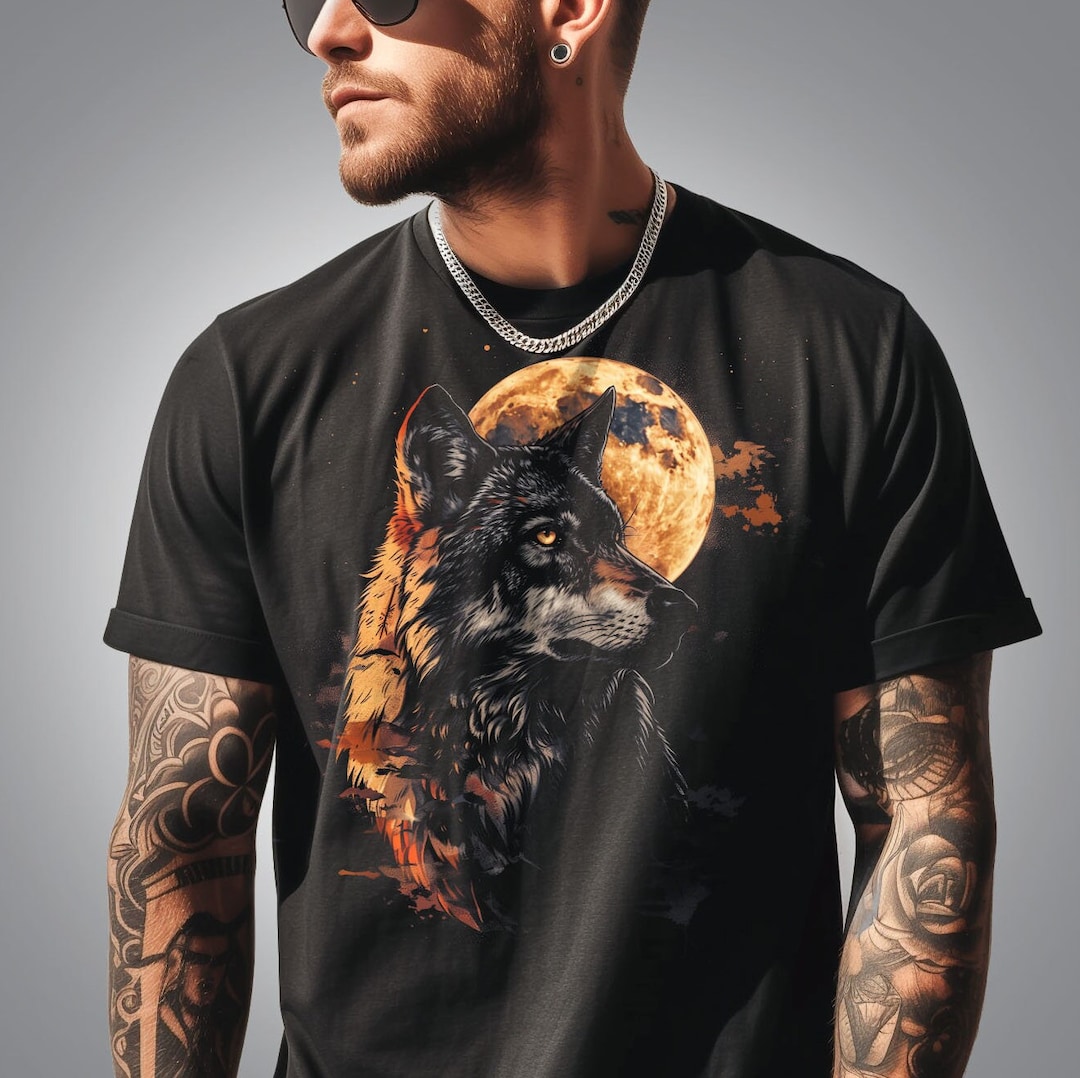 Wolf T-shirt, Wolf Tee, Wolves T-shirt, Wolf Graphics T-shirt, Howling ...