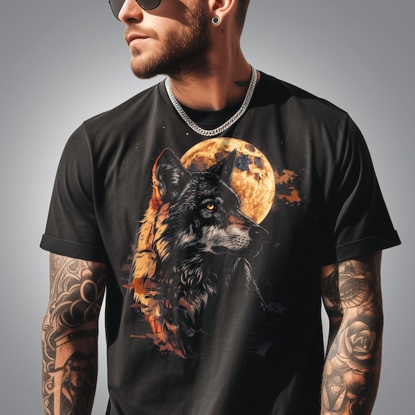 Mens Wolf Tshirts - Etsy