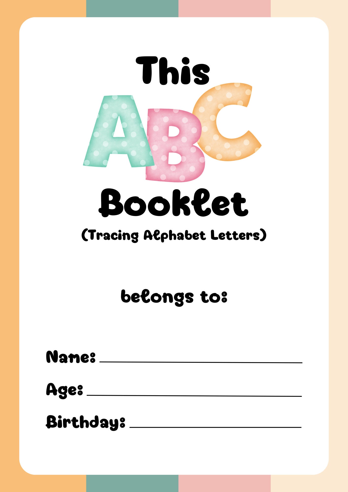 My ABC Tracing Booklet - Etsy
