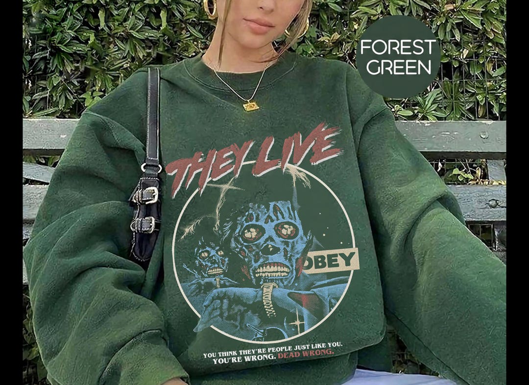 They Live Ober Poster 1988 T-shirt, Alien Movie Graphic Tee, Sci-fi ...