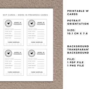 Work in Progress Tags, WIP Cards, Crochet and Knitting Project Tracker ...