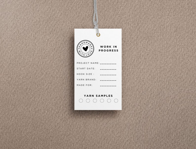 Work in Progress Tags, WIP Cards, Crochet and Knitting Project Tracker ...