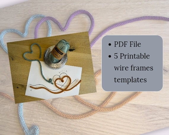 Wire Art Template Printable Wire Frame Bending Guide - Knitted Wire Art ...