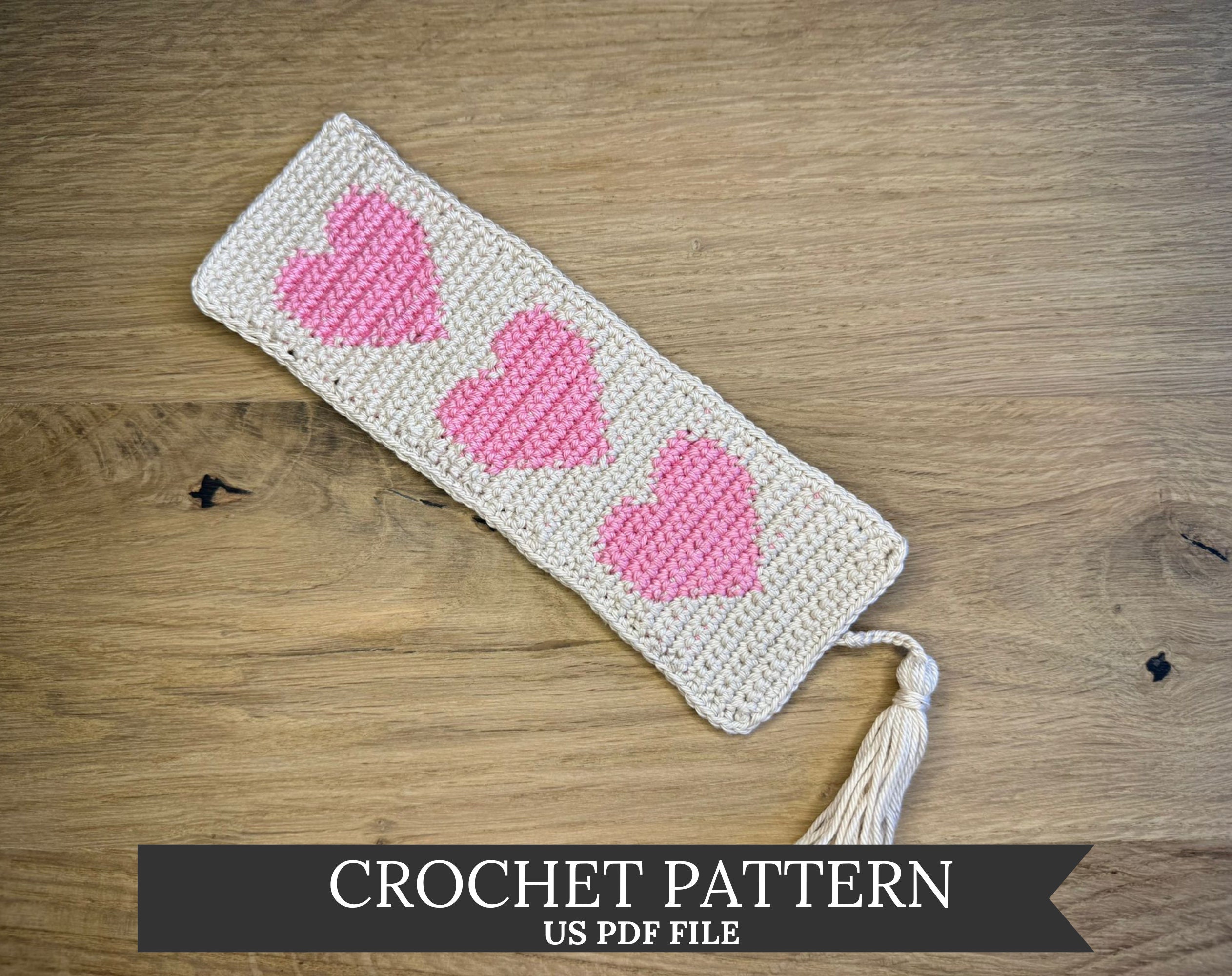 Heart Bookmark Crochet Pattern Minimalistic Easy Crochet With Detailed ...