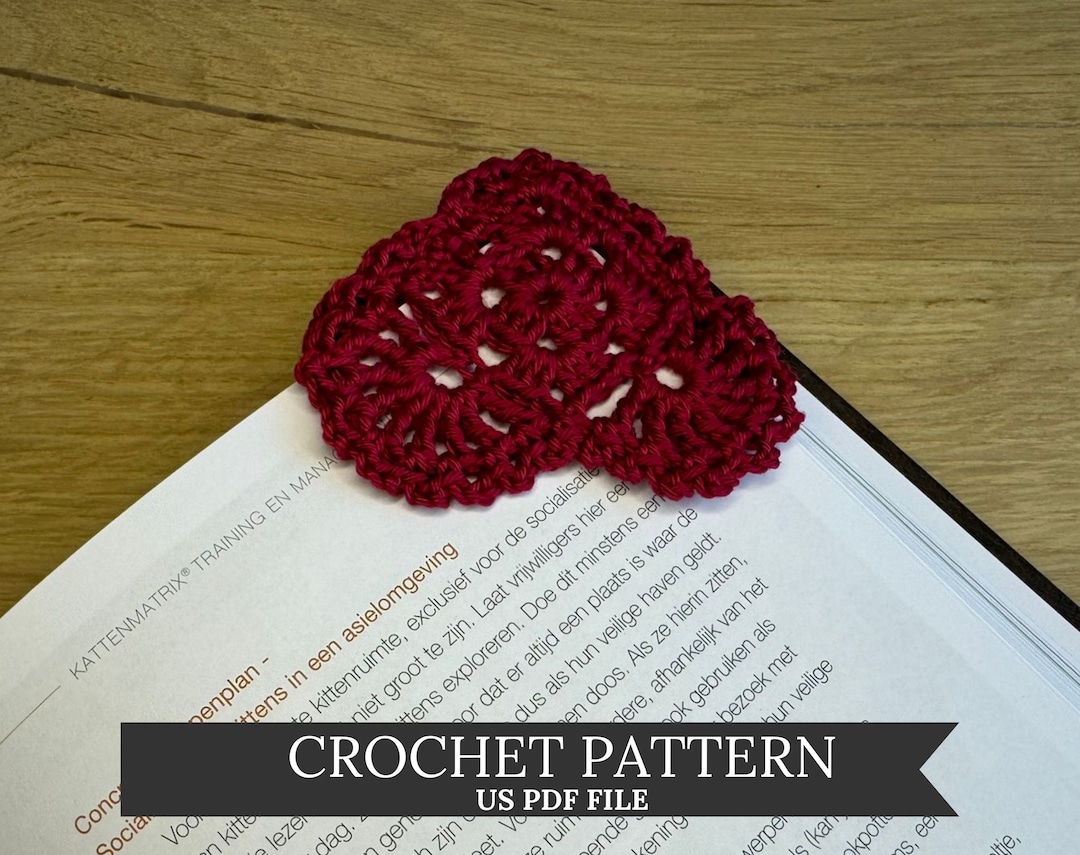 Crochet Corner Bookmark Pattern Heart - US PDF Pattern - Etsy
