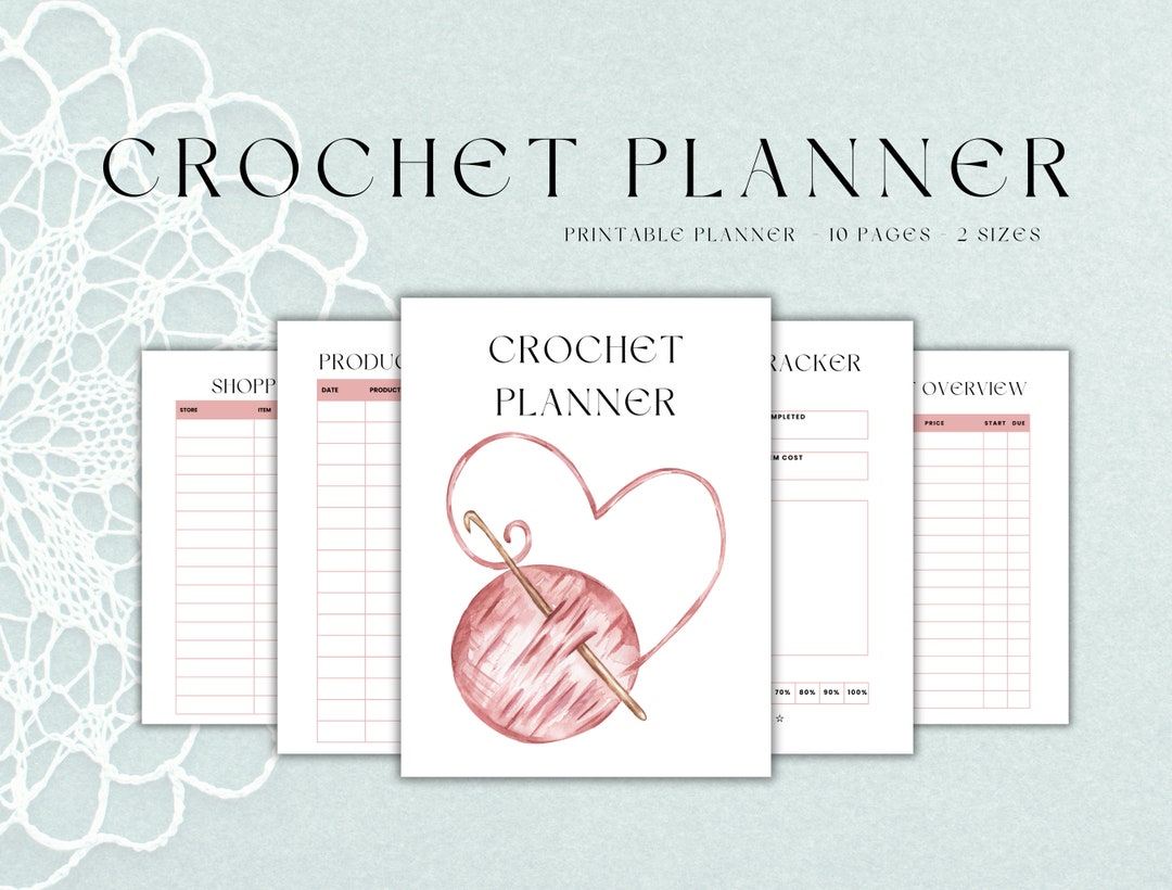 Crochet Planner En Journal Project Planner for Crocheter 10 Pages ...