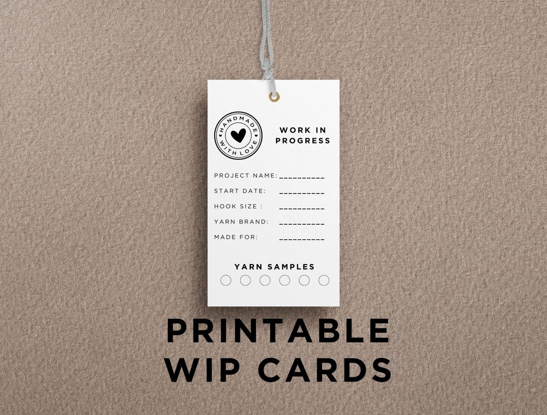 Work in Progress Tags, WIP Cards, Crochet and Knitting Project Tracker ...