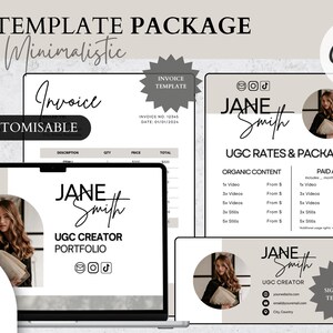 UGC Template Package: Portfolio, Rate Card, Invoice, Email Signature ...