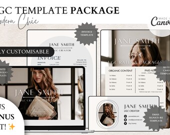 UGC Template Package: Portfolio, Rate Card, Invoice, Email Signature ...