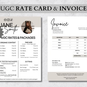 UGC Template Package: Portfolio, Rate Card, Invoice, Email Signature ...